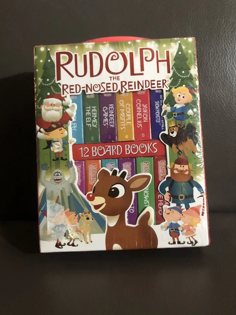 RUDOLPH THE RED Nosed Reindeer Book Block 12 Board Books In Case Sealed ...