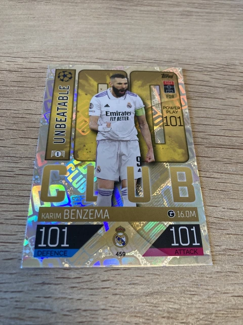 MATCH ATTAX 2022/23 22/23 Karim Benzema 100 101 Hundred Club No 459 £2. ...