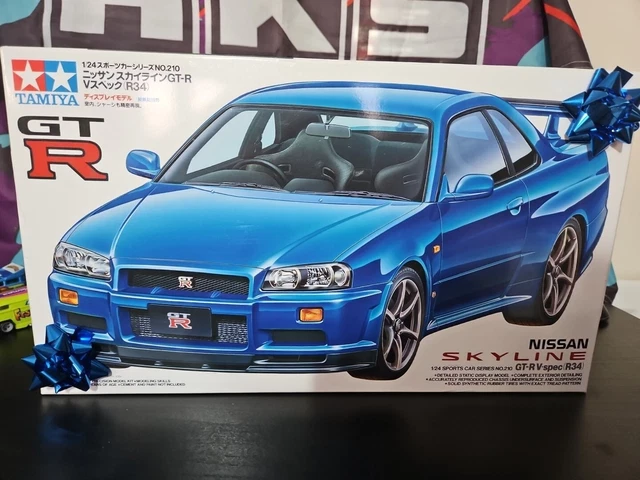 TAMIYA 1/24 BUILD your Nissan Skyline R34 GT-R V Spec Unwanted gift ...