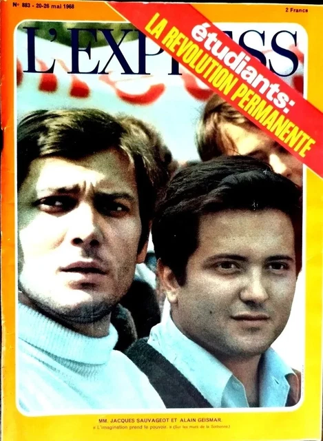 L'EXPRESS N°883 20 Mai 1968 Révolution permanente Sauvageot Geismar Air France EUR 19,90 ...