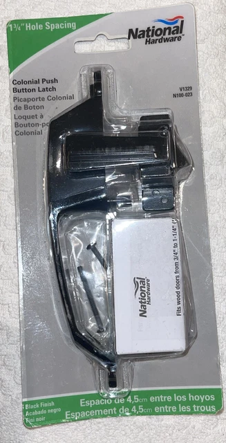 NATIONAL HARDWARE PUSH Button Latch N100-023 Colonial Hammered Black ...