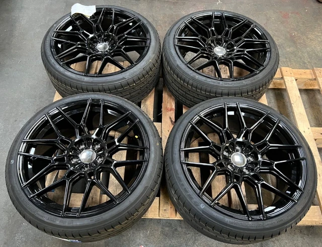 20& VELOCITY VTS Gloss Black Alloy Wheels & Tyres Fit Vw Transporter T5 ...