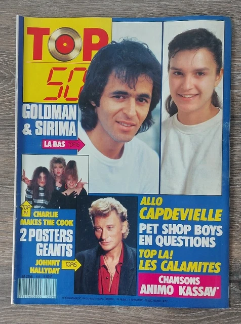 MAGAZINE TOP 50 avec poster numéro 109 Goldman, Johnny Hallyday ...