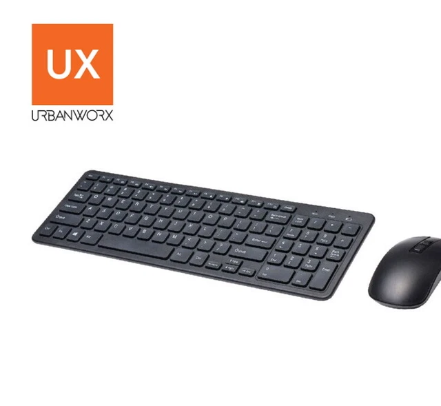 URBANWORX UX WIRELESS Keyboard and Ergonomic 4D Mouse Combo UX33KMC USB ...