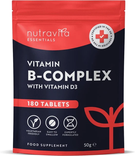 VITAMIN B COMPLEX - 180 High Strength Tablets (6 Months Supply) - All 8 ...