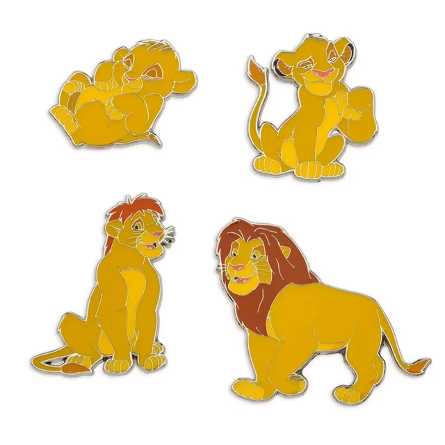 Rare Disney Le Roi Lion Simba En Quatre étapes à Travers Les Années Ensemble De 4 Broches