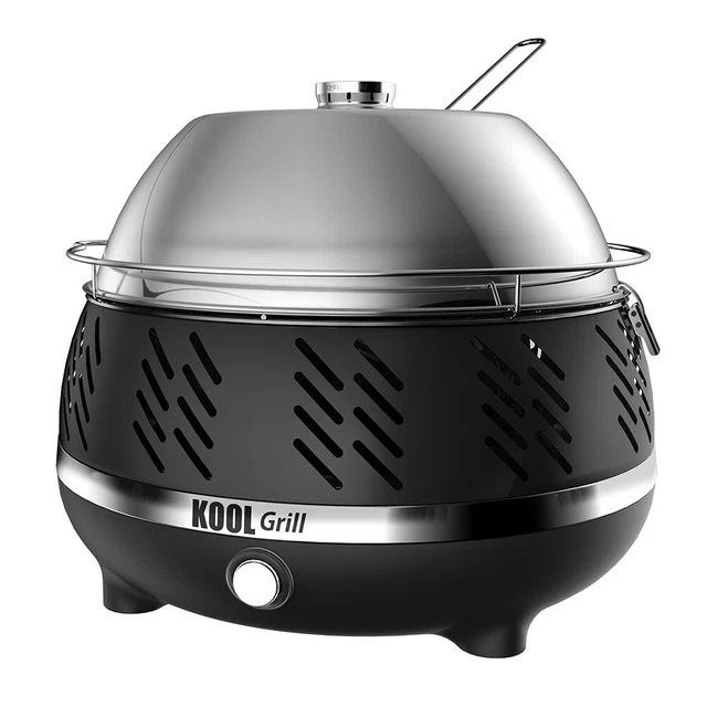 KOOL GRILL V2 Portable Outdoor Charcoal Grill BBQ/Roaster w/Dome Lid ...