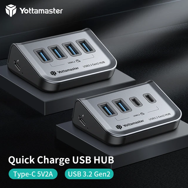 YOTTAMASTER PD60W TRAGBARER USB-C-OTG-Verlängerungs-HUB-Extern-Splitter ...