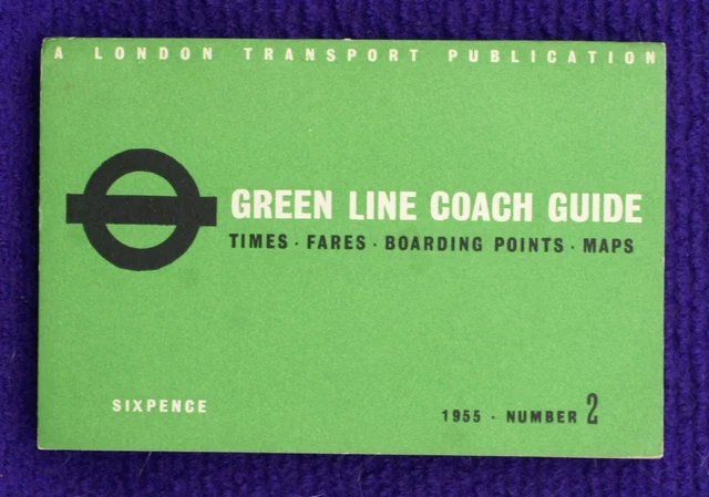 LONDON TRANSPORT GREEN LINE BUS COACH MAP GUIDE FARES TIMETABLE No.2 ...