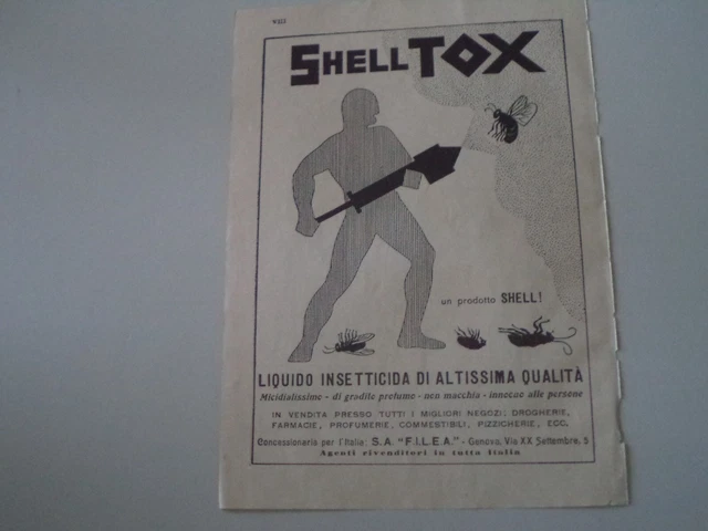 ADVERTISING PUBBLICITÀ 1931 INSETTICIDA SHELL TOX EUR 4,50 - PicClick FR