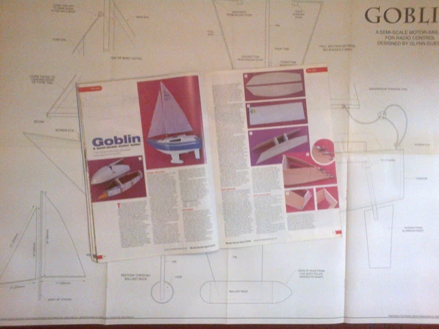 GOBLIN SEMI SCALE Motor Sailer Model Plan & Write Up By G Guest £6.50 ...