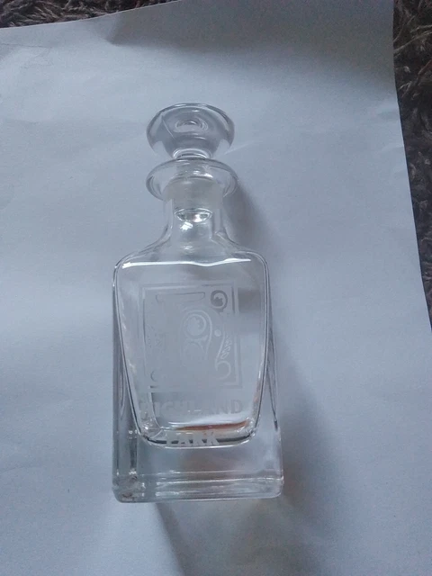 RARE HIGHLAND PARK WHISKEY SMALL DECANTER GLASS BOTTLE WITH STOPPER 6 ...