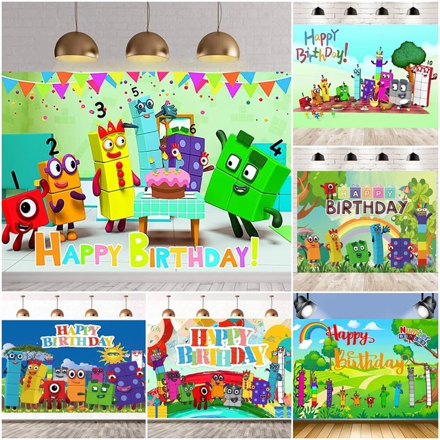 NUMBERBLOCKS BACKDROP HAPPY Birthday Party Photo Studio Background ...