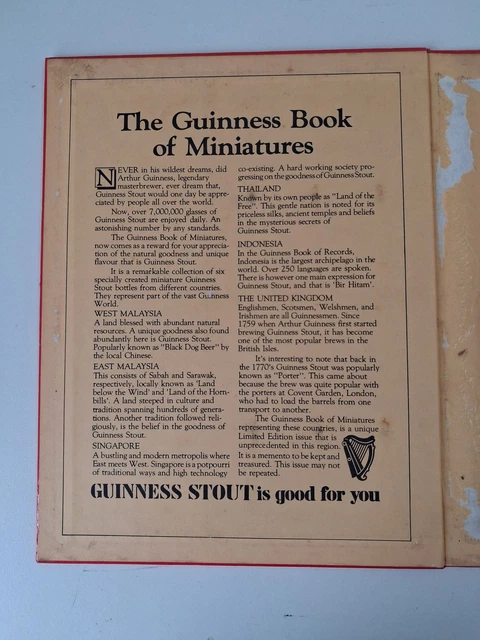 GUINNESS BOOK OF Miniatures Limited Edition Collectable Bottle Set £21. ...