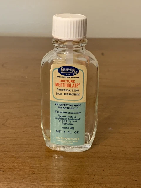 ELI LILLY VINTAGE Super X Merthiolate Solution Tincture Bottle Clear ...