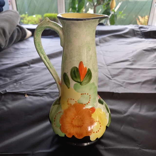 RARE BEAUTIFUL 9& Art Deco hand painted pitcher by Ivory ware Hancocks ...