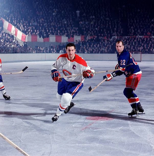HOCKEY NHL PLAYOFFS Montreal Canadiens Jean Beliveau as Don Marsha- Old ...