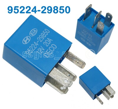 KIA & HYUNDAI Multi-Use Blue 4-Pin Relay Deco HMC 95224-29850 12V 20A ...