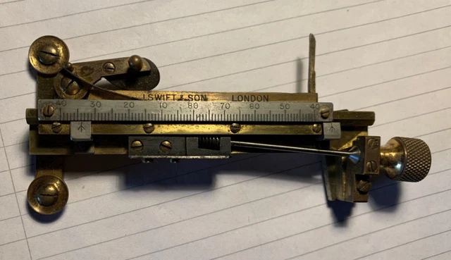 ANTIQUE J. SWIFT & Son Mechanical Microscope Roller-stage in Brass ...