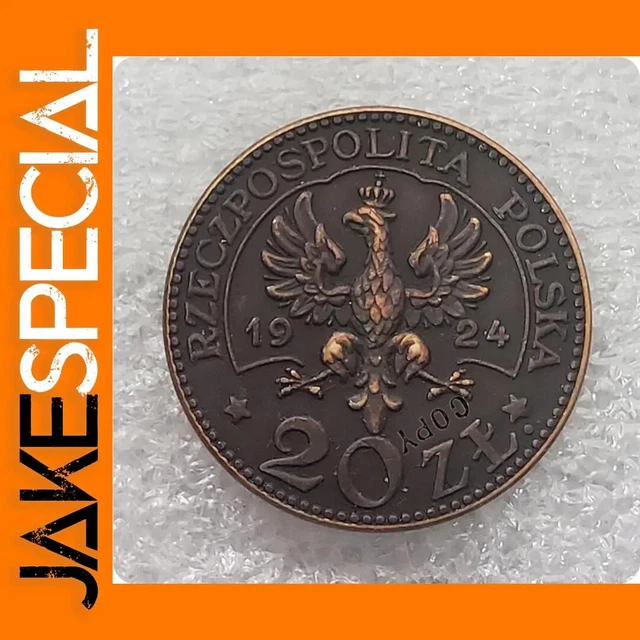 1924 POLAND 20 Złotych Replica Coin EUR 23,99 - PicClick FR