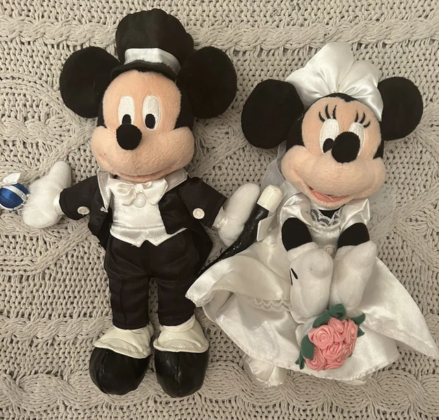 DISNEY MICKEY AND Minnie Bride & Groom Wedding Plush Couple EUR 17,08 ...