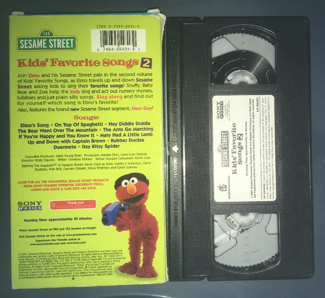 SESAME STREET - Kids Favorite Songs 2 (VHS, 2001) Elmo $8.22 - PicClick CA