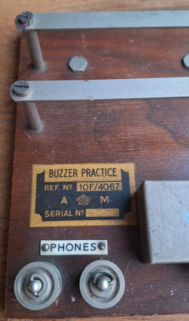 WW2 RAF AIR Ministry Morse Code Practice Buzzer Key Tapper REF NO. 10F ...