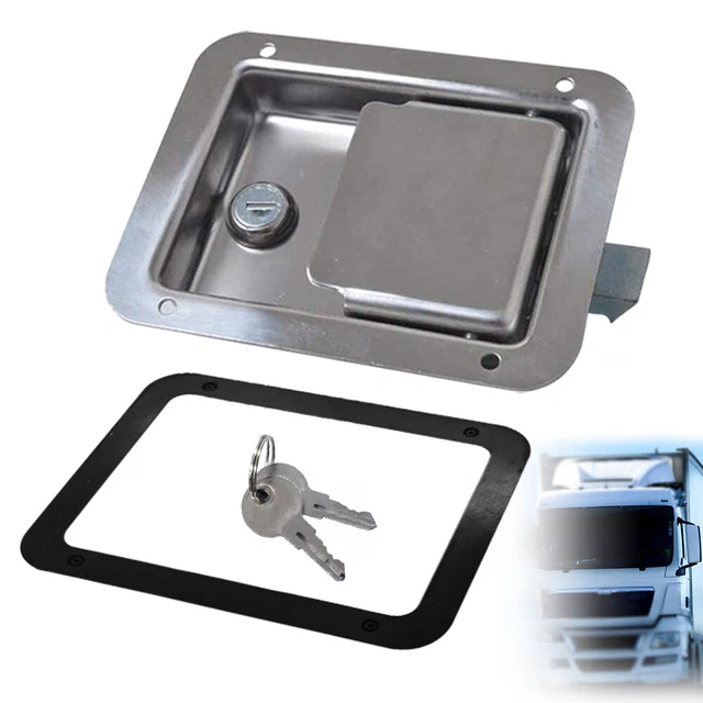 PADDLE LOCK FLUSH lock Recessed Latch Locking Door 2 Key Stainless ...