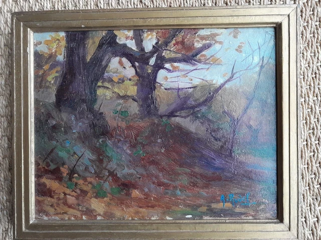 PEINTURE ANCIENNE SIGNÉE Jean Aristide Rudel bois impressionniste ...
