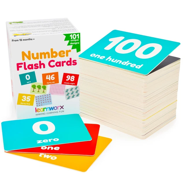 NUMBER FLASH CARDS for Toddlers - Counting Flashcards Numbers 0 – 100 ...