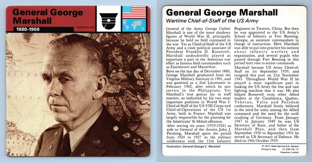 GENERAL GEORGE MARSHALL - Personalities - WW2 Edito-Service SA 1977 ...