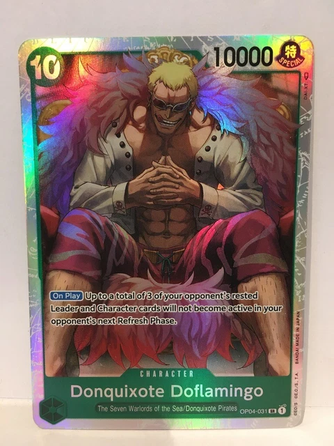DONQUIXOTE DOFLAMINGO OP04-031 Sr (Feuille Version) one piece Trading Carte Jeu EUR 8,76 ...
