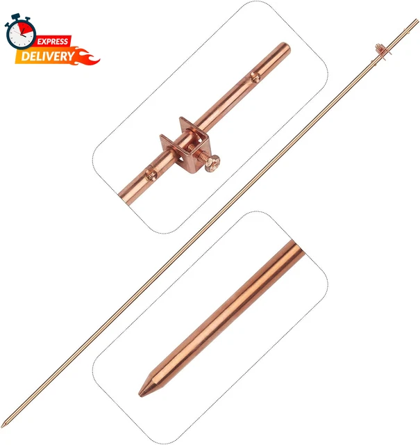 GROUND ROD 3/8''X4', Grounding Stake, Bonded Electrical Fence Grounding ...