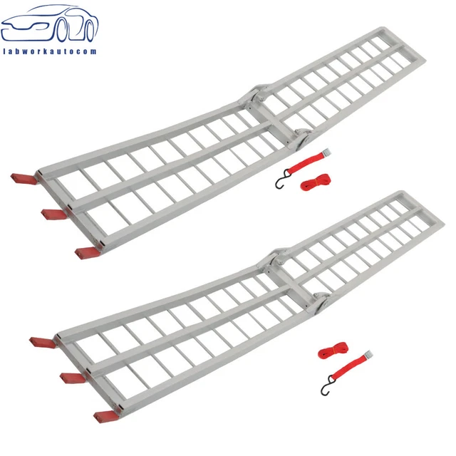 ATV UTV 7.5' Aluminum Folding Loading Ramps For Truck Motorcycle Lawn ...