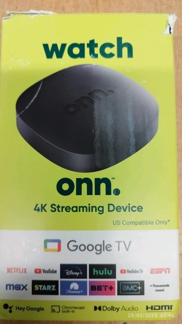 ONN 4K GOOGLE TV Android Box (2025 Edition) Chromecast Built-in, 4K UHD ...