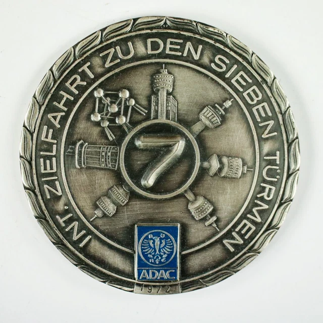 ADAC PLAKETTE 1972 Zielfahrt zu den sieben Türmen Oldtimer Vintage ...