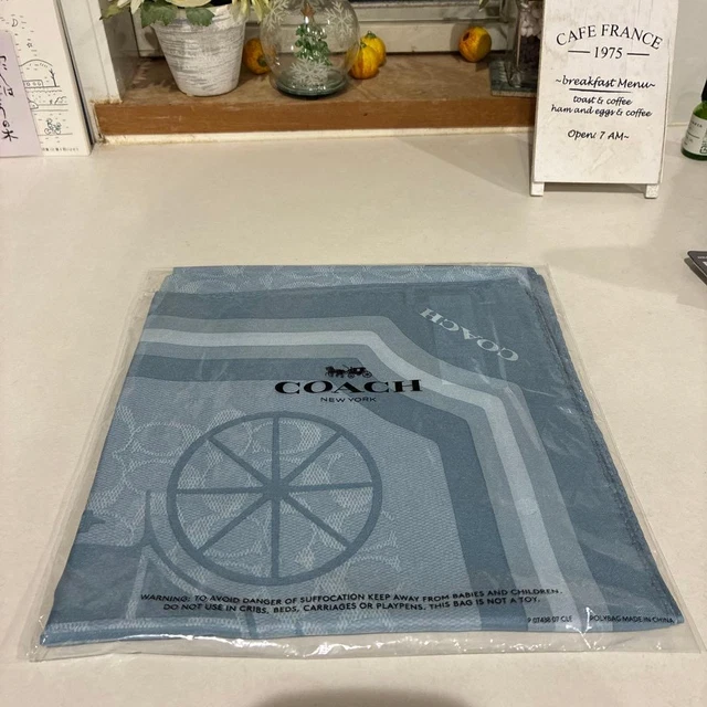 COACH SCARF 100% Silk Blue Unused 2026福袋 £90.96 - PicClick UK