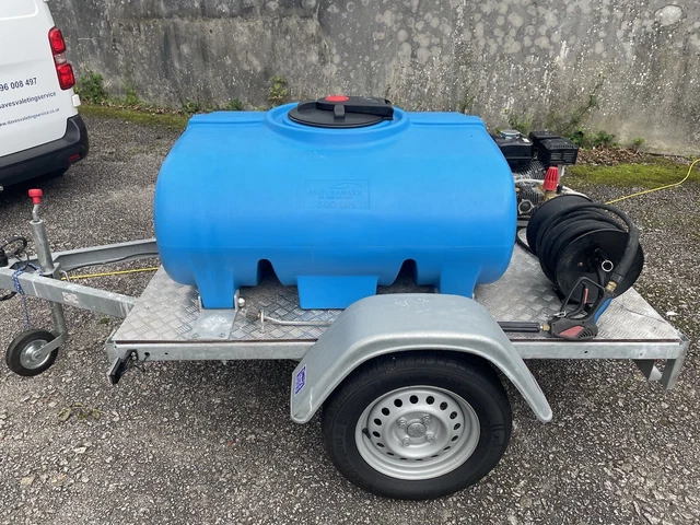 500 LTR WATER bowser trailer With Honda Pressure Washer. NO VAT £3,000. ...