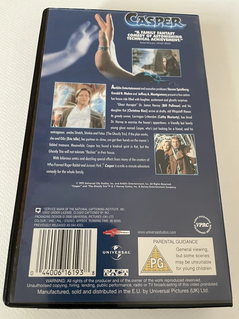 CASPER VHS (2000) - Pullman, Ricci - Casper the Friendly Ghost Live ...
