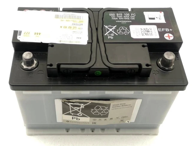 ORIGINAL VW CAR Battery Starterbatterie 12V 70Ah 420/700A 000915105FC ...