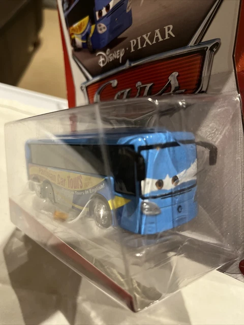 DISNEY PIXAR CARS 2 Deluxe Emmanuel tour bus 1:55 pressofuso nuovo in ...