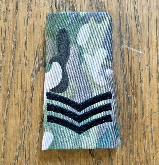 COLOUR/STAFF SERGEANT NCO Rank Slide Black Multicam British Military ...