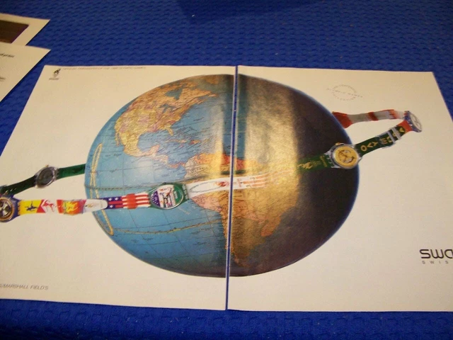1995 SWATCH SWISS Watches "Olympic Games Collection"..2-Page Sales Ad ...
