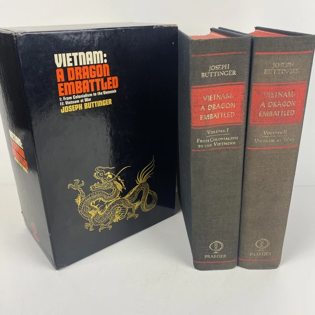 VIETNAM A DRAGON Embattled 2 Vols. Slipcase 1967 by Joseph Buttinger ...