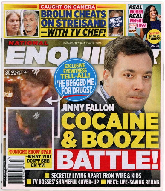 NATIONAL ENQUIRER TABLOID Magazine Nov 23, 2015 ~ Jimmy Fallon ...