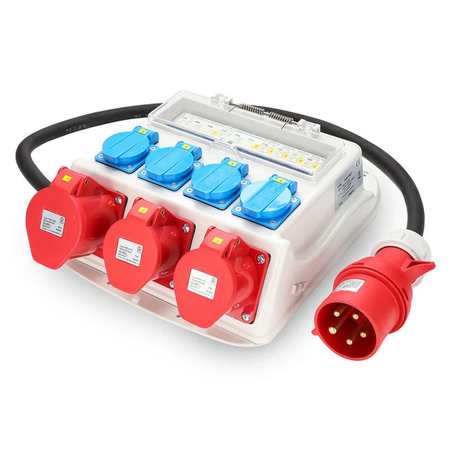 STROMVERTEILER BAUSTROMVERTEILER STECKDOSENVERTEILER Starkstrom CEE ...