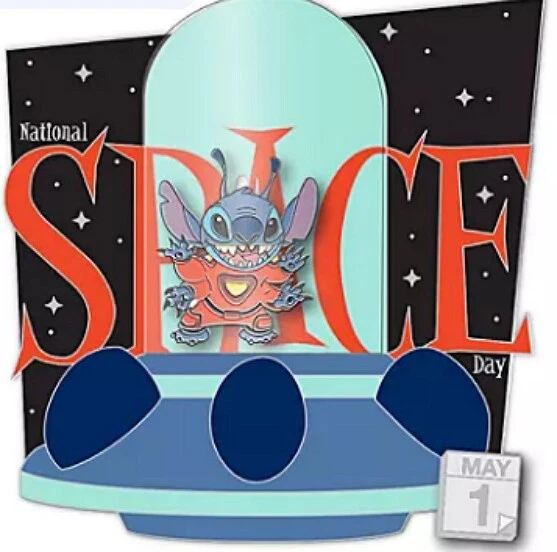 DISNEY PIN 00 Stitch National Space Day 2020 Pin of the Month Limited ...