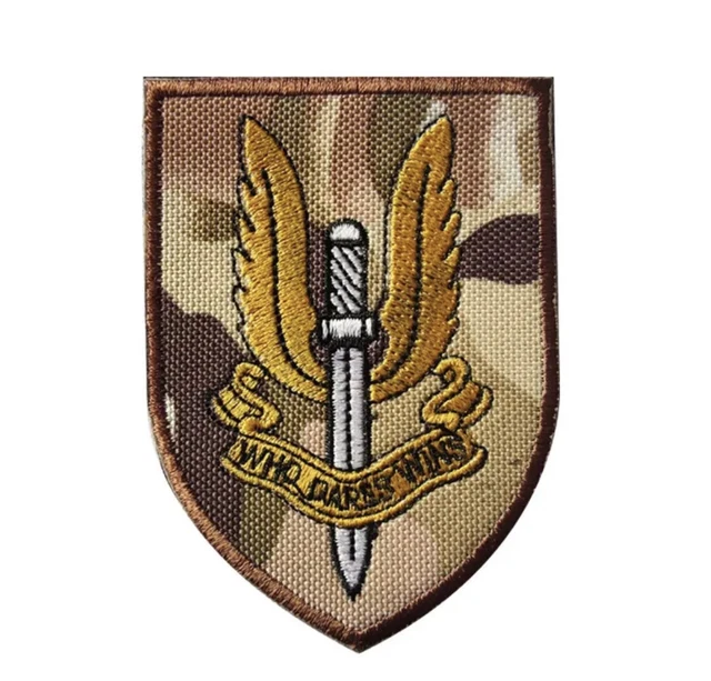 MILITARY PATCH UK Special Forces SAS Who Dares Win Toppa Marines Swat ...