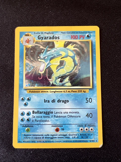 POKEMON CARD GYARADOS Holo 6/102 ITA Set Base EUR 11,50 - PicClick IT