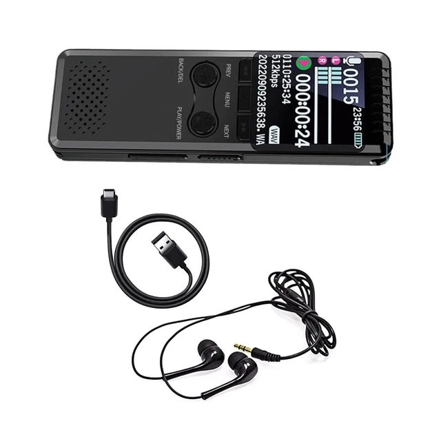 32GB DIGITAL VOICE Recorder Playback Device Lectures Activated Audio ...